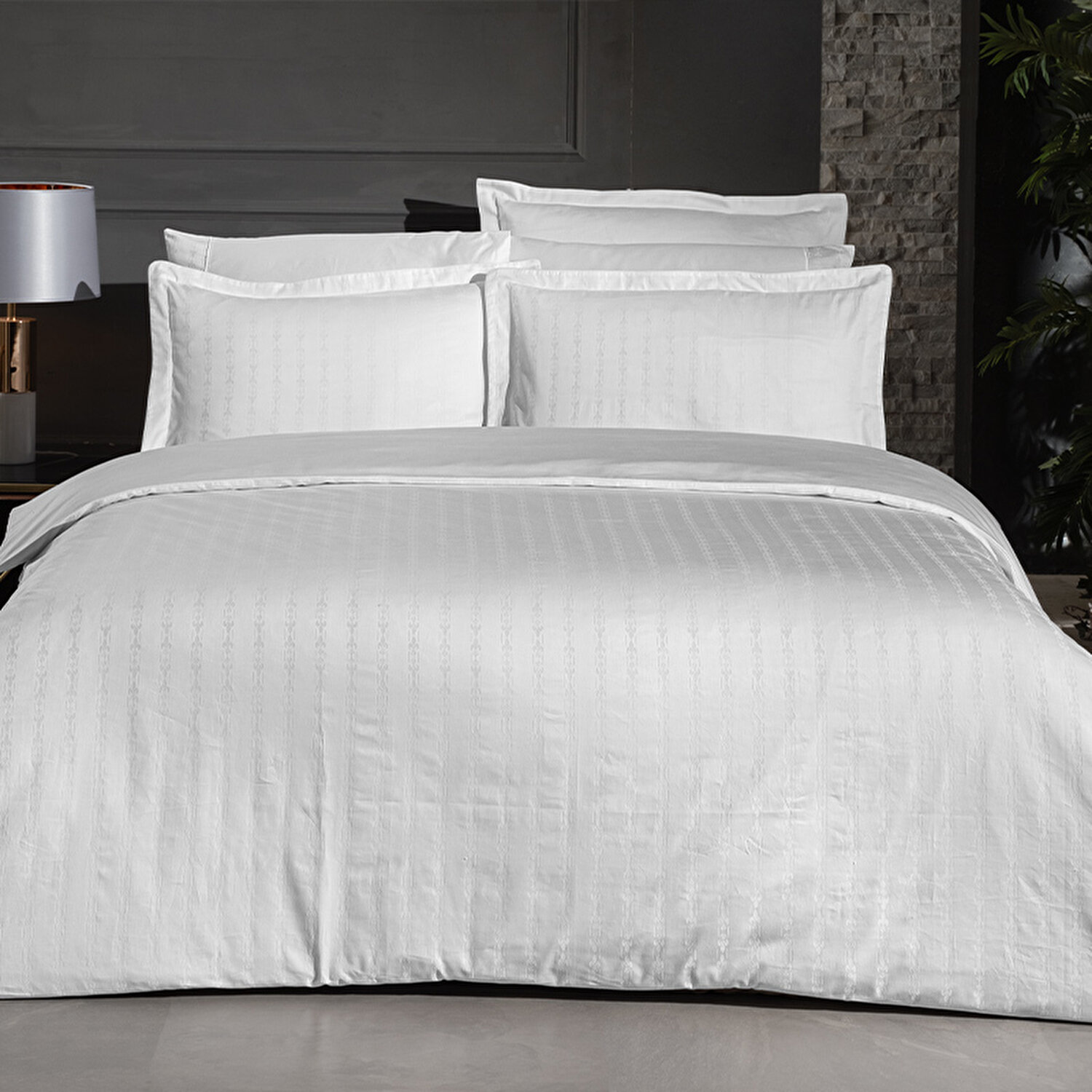 Yatsan Maison Jacquard Classy Beyaz Nevresim Takımı - 92 Tel - Yatsan