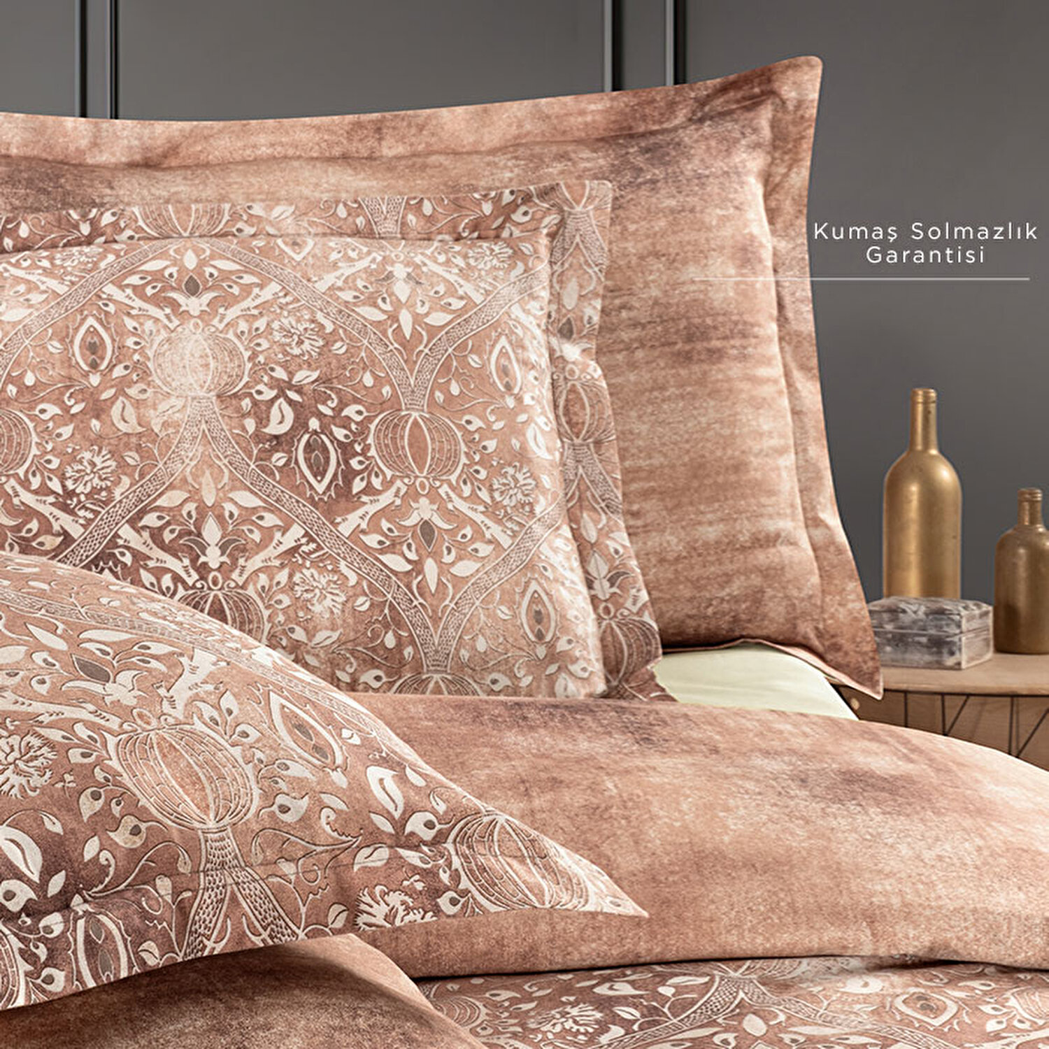 Yatsan Maison Oriental Kiremit Rengi Nevresim Takımı - 92 Tel - Yatsan